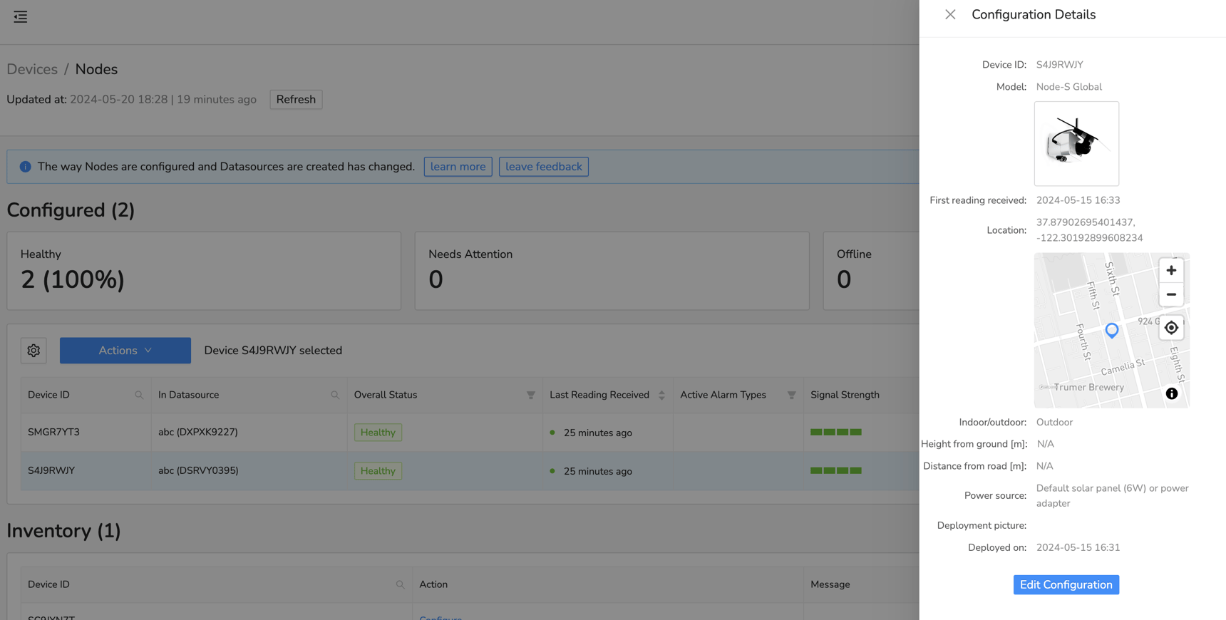 Node Management on Dashboard